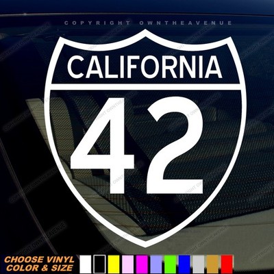 California Route 42 Highway Sign Car Truck Laptop Vinyl Sticker Decal ...