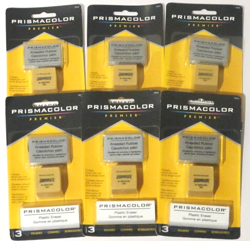 Prismacolor 3 eraser pack x 6 (18 erasers) for graphite & colored ...