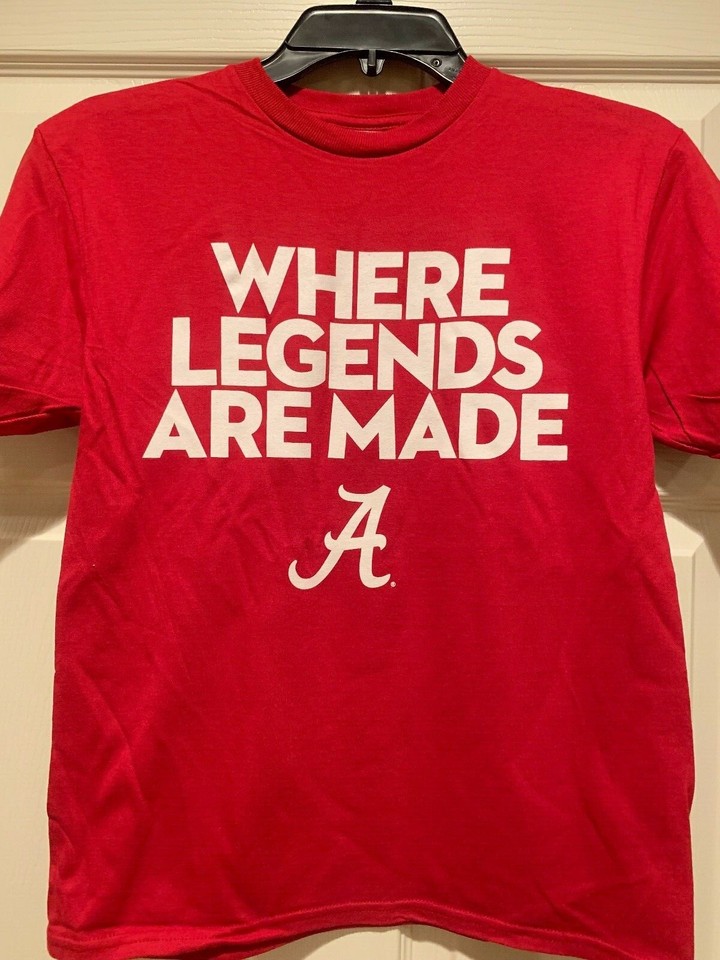 Where Legends Are Made Alabama Crimson Tide Cardinal T-Shirt Youth | eBay
