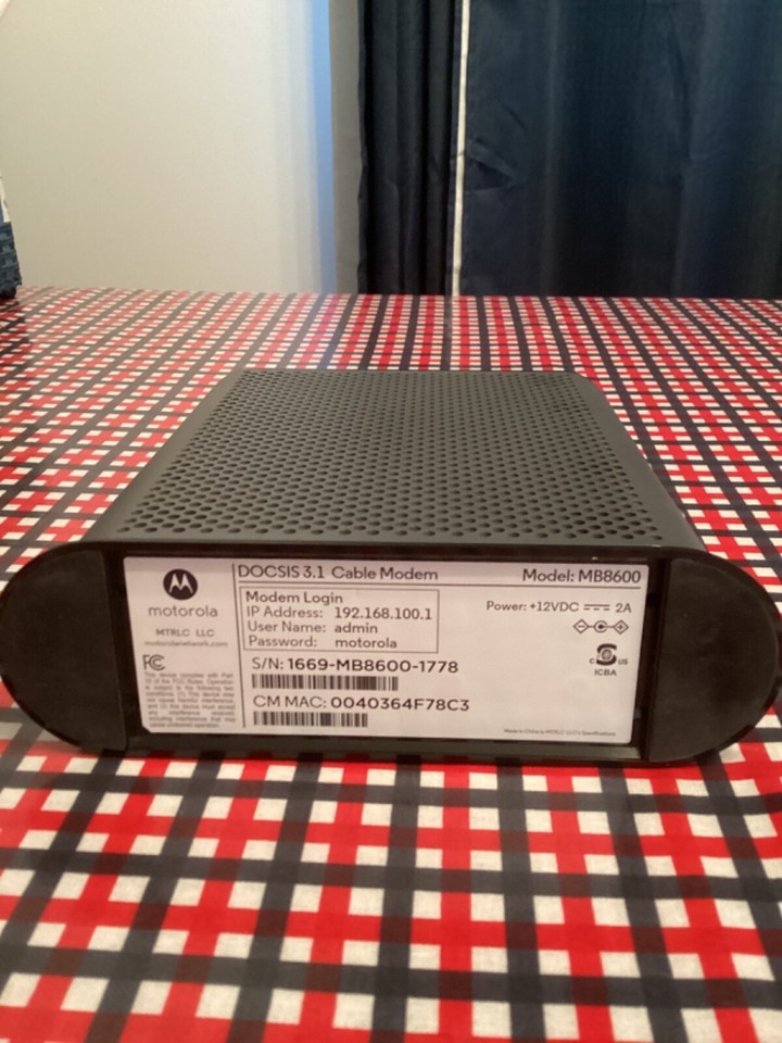 Motorola Model MB8600 DOCSIS 3.1 Cable Modem- Black | eBay