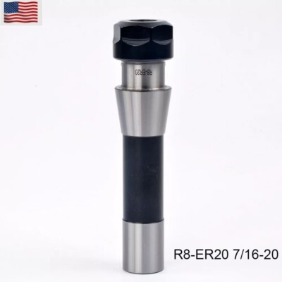 R8-ER20 7/16 R8 arbor for ER20A clamping collet Adapter Arbour for ...
