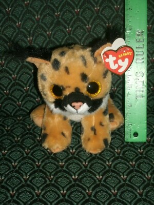 Ty Beanies * 6" * LARRY * LYNX * MWMT * RARE * HTF * DOB:7/12 * 2017 ...