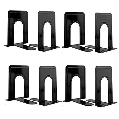Heavy Duty Non-Skid Metal Book Ends 4 Pairs Book Holders for Office ...