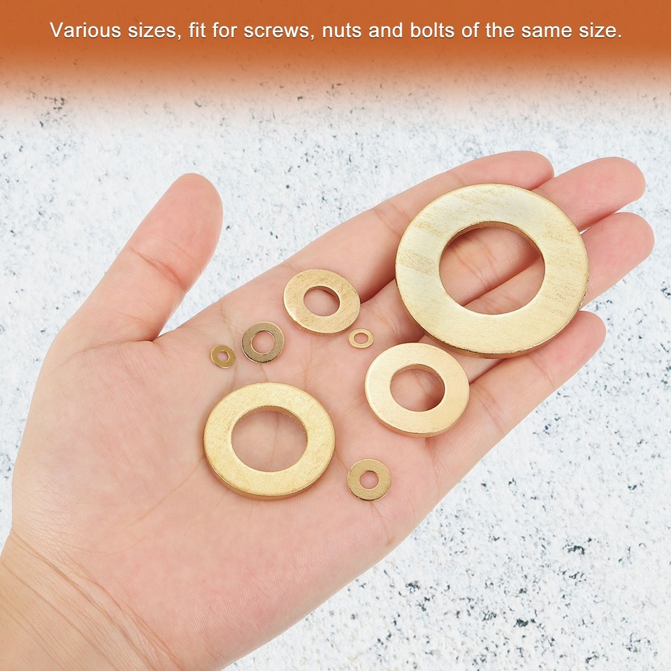 M27 Flat Washer, 3 Pcs Brass Ring Washers 50mm OD 3mm T Sealing Gasket ...