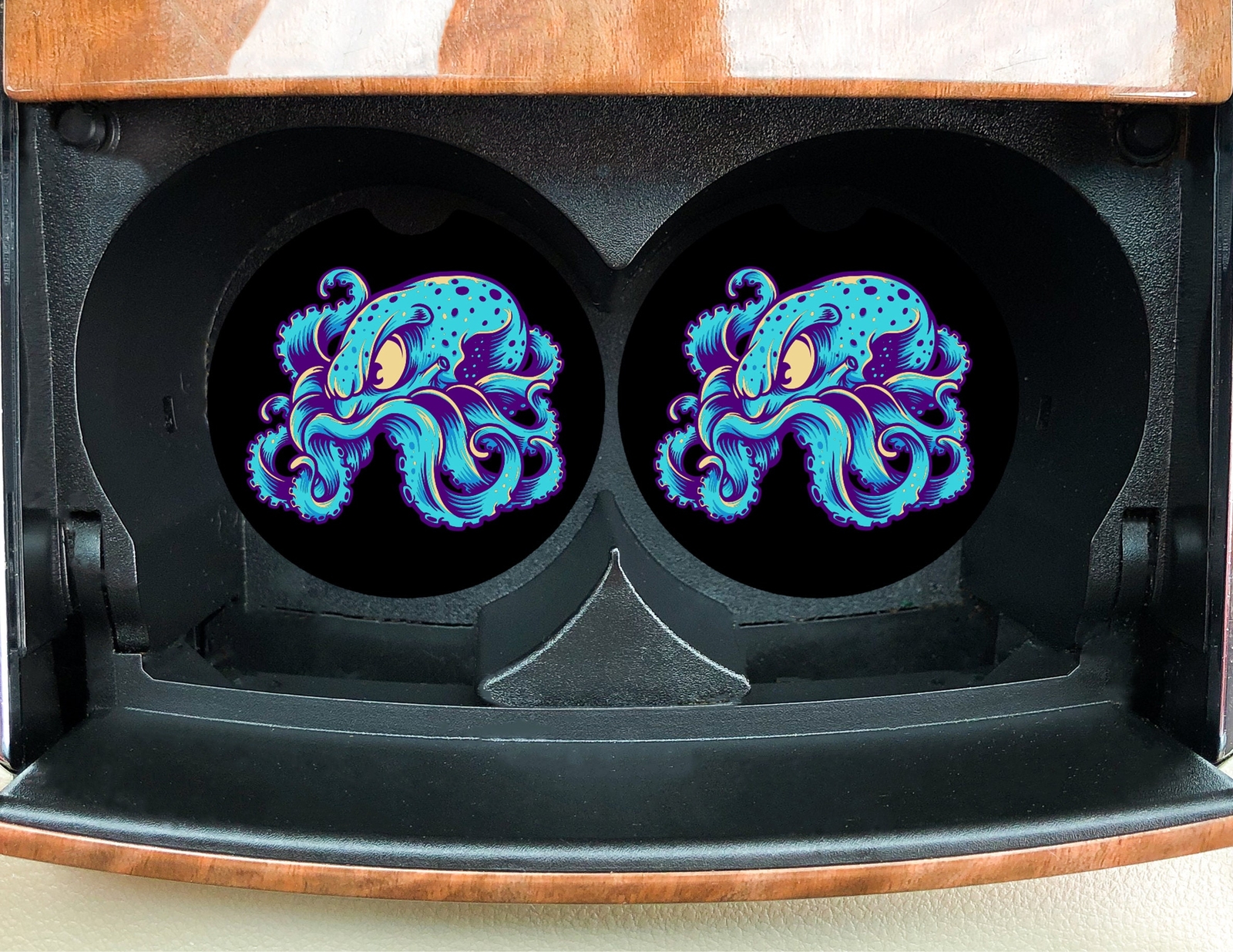 Blue Octopus Krakken - Car Coasters set of 2 | eBay