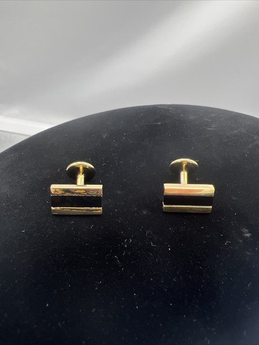 Vintage Black and Gold Cufflinks Rectangular Cuff Links | eBay