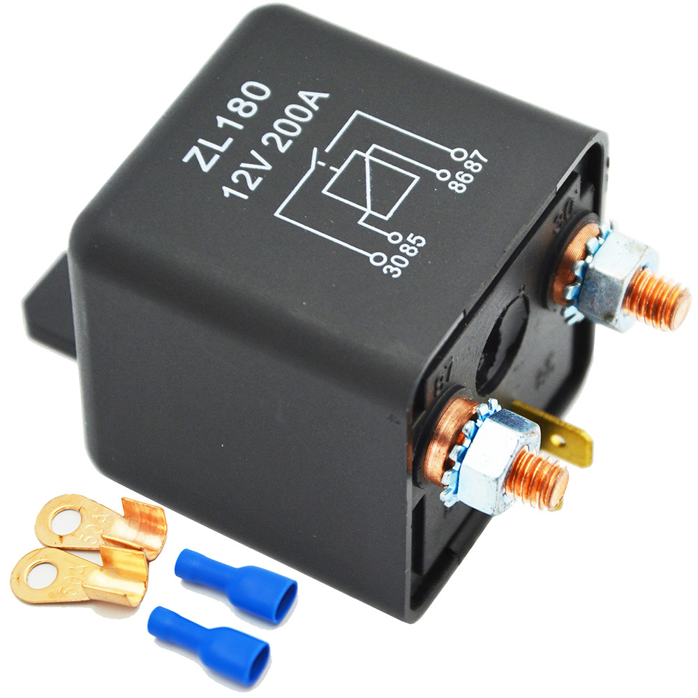 Car Starter Relay Heavy Duty SPST 4-pin 24V 12V DC 200 AMP 200A Power ...