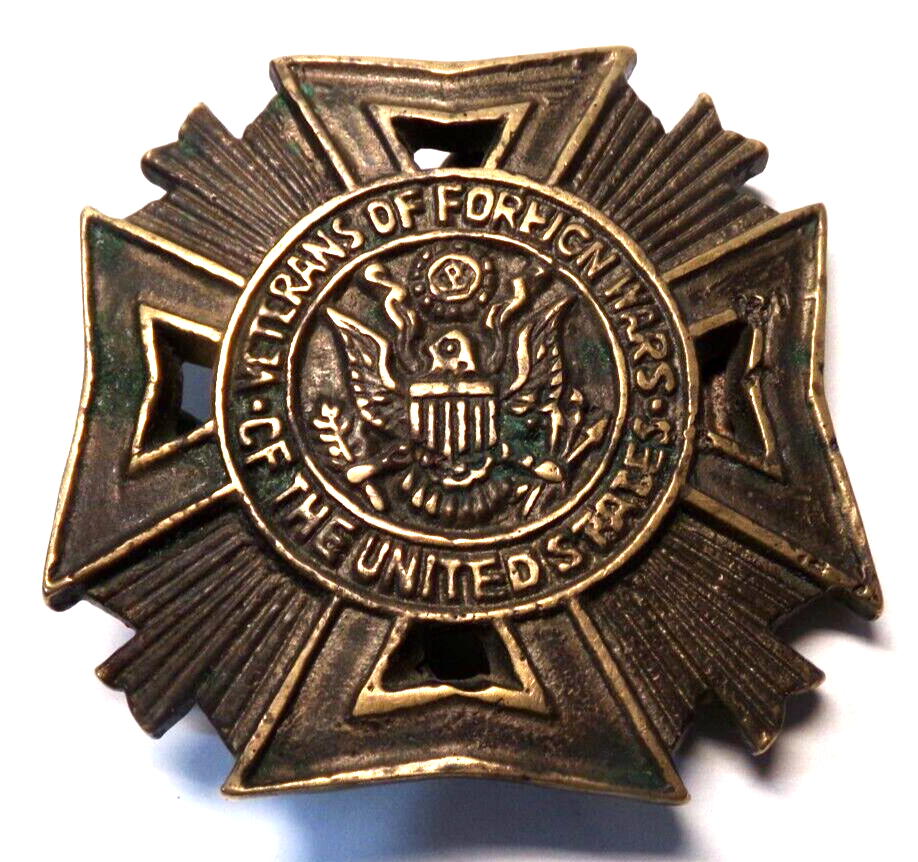 Veterans of Foreign Wars VFW Patriot Crest Solid Brass 1970s Vintage ...