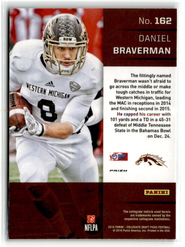 Daniel Braverman 2016 Panini Prizm Collegiate Draft Picks Prizms Red ...