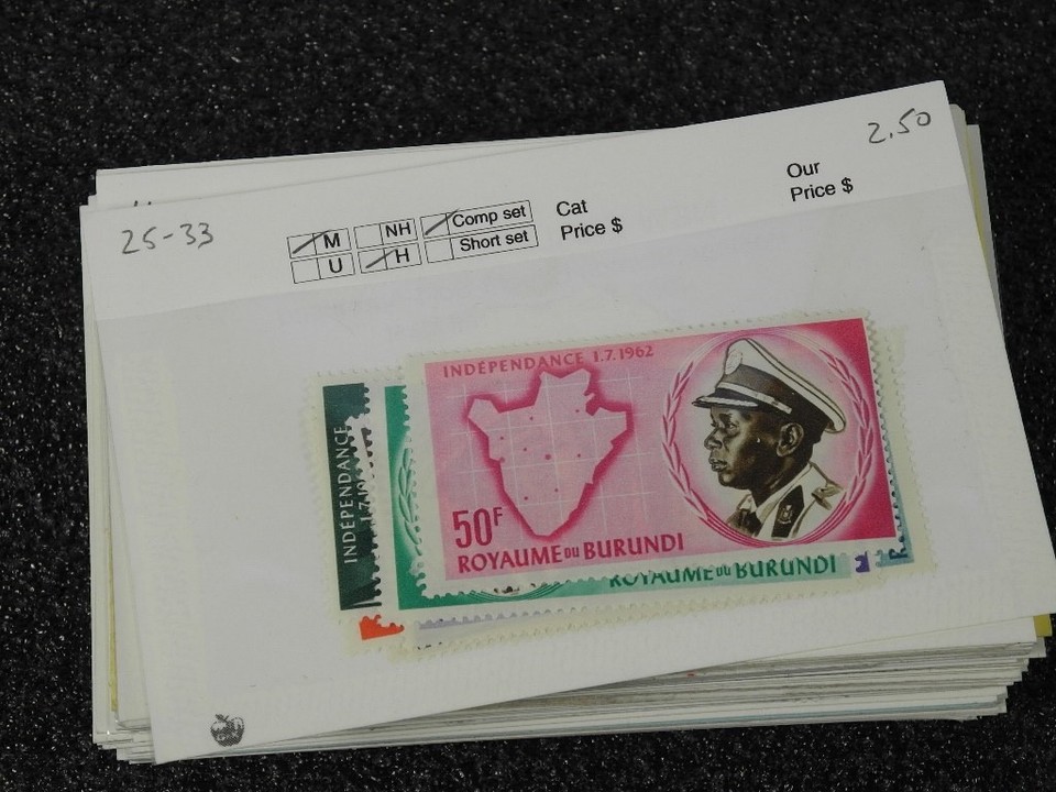 BURUNDI, Excellent assortment of MINT Stamps in stock cards | eBay