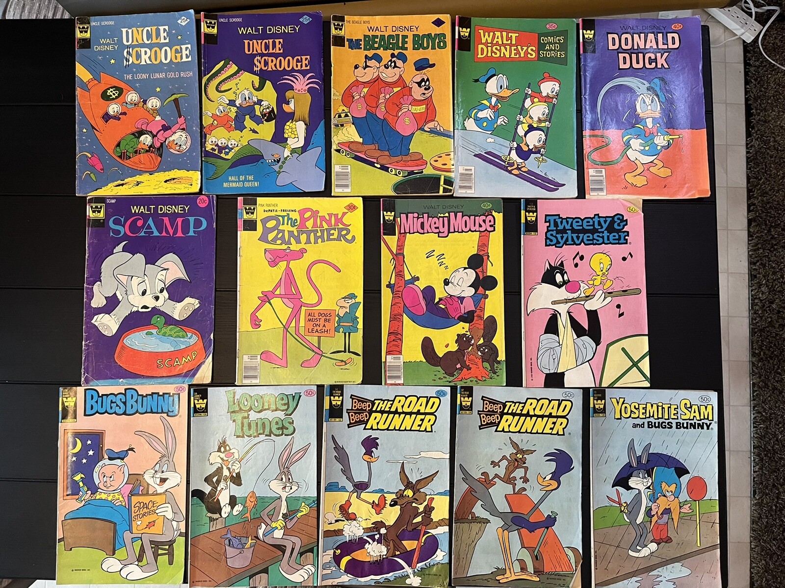 Lot of 14 Vintage Whitman Comics Bronze Pink Panther Disney Warner Bugs ...