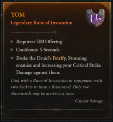 🔥DIABLO 4 SEASON 6 - YOM Rune - Softcore Seasonal or Eternal- Vessel of ...