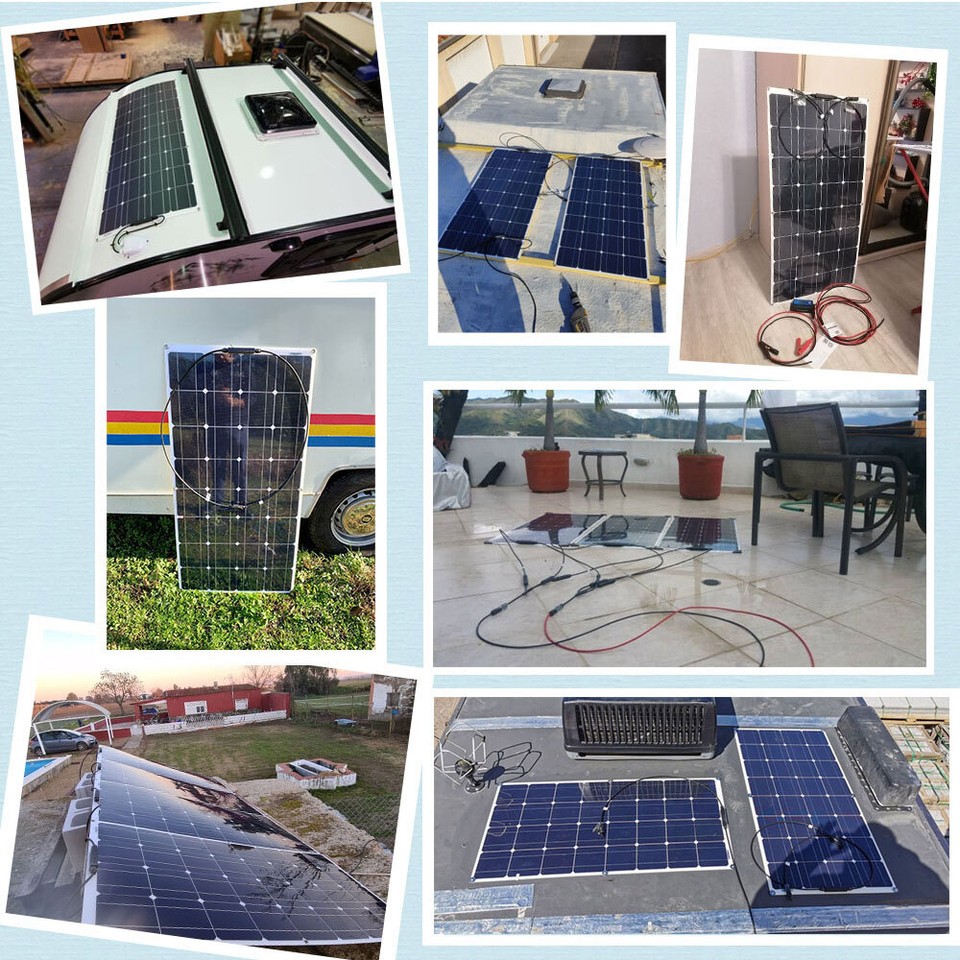 150-900W Solar Panel Kit 18V to220V Battery Charger RV Travel Trailer ...