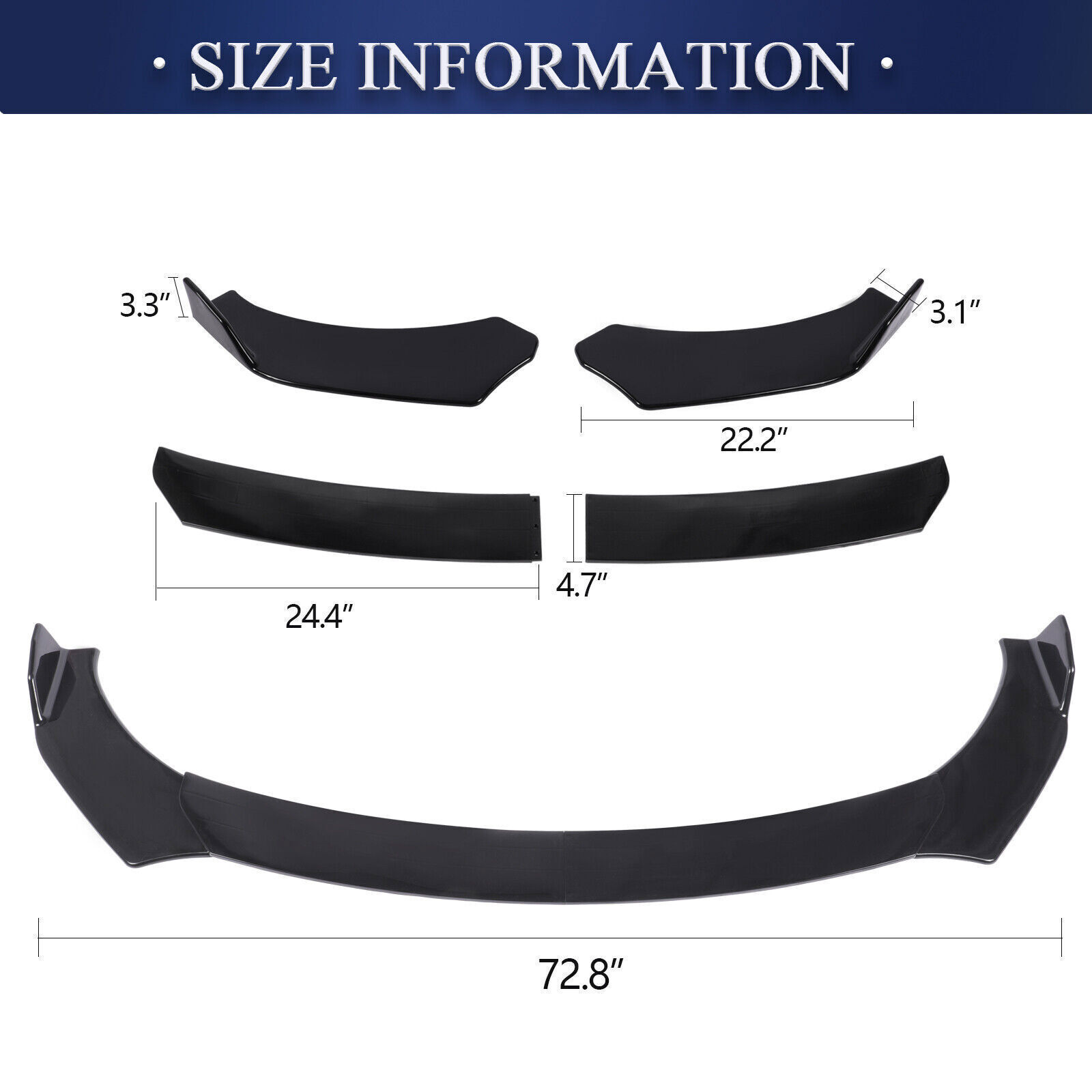 Front Bumper Lip Spoiler Splitter Side Skirt For Mazda 2 3 5 Body ...