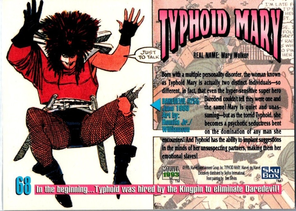 1993 SKYBOX MARVEL MASTERPIECE # 68 TYPHOID MARY | eBay