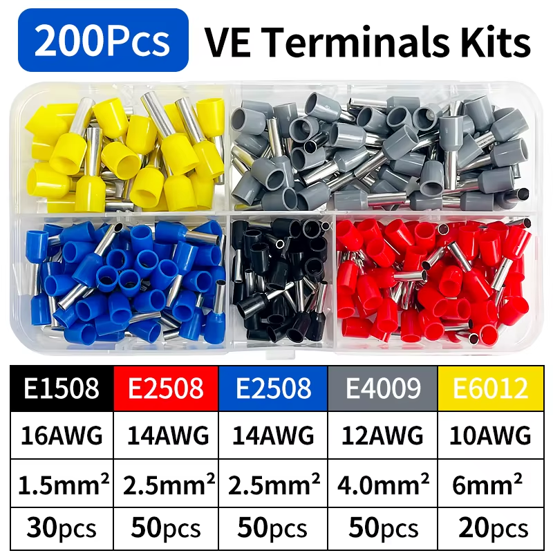 Electrical Tube Insulated Terminal VE Tubular Crimp Terminals Wire ...