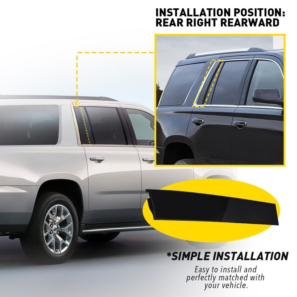 Rear Right Rearward B-Pillar Window Trim Molding Panel for GMC Yukon ...