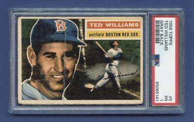 1956 TED WILLIAMS PSA 1 PR TOPPS HOF GRAY BACK RED SOX LOW GRADE VINTAGE #5 RZC | eBay