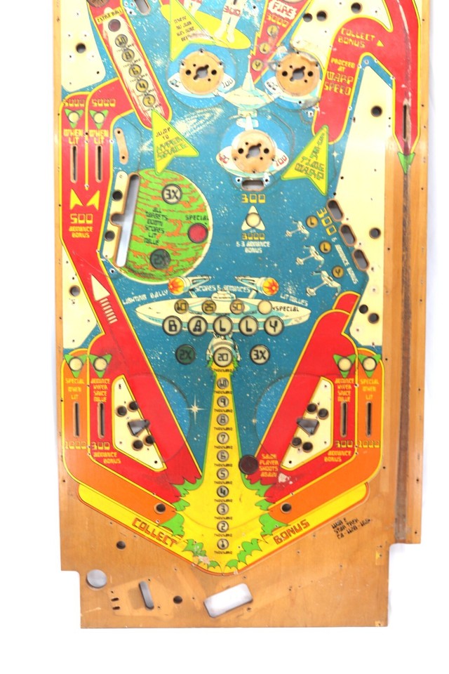 Star Trek Pinball Machine ORIGINAL PLAYFIELD - Bally 1978- Play Field ...