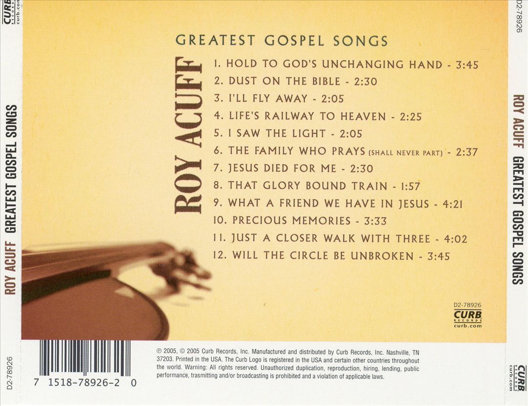 ROY ACUFF GREATEST GOSPEL SONGS NEW CD 715187892620| eBay