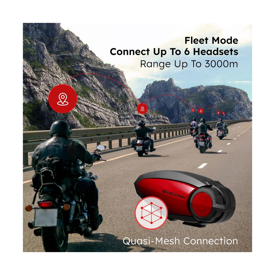 BIKECOMM BK-S2 Motorcycle Bluetooth Intercom Headset (Duo Black ...