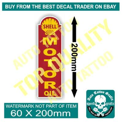 VINTAGE SHELL MOTOR OIL Decal Sticker Vintage Retro Man Cave Hot Rod ...