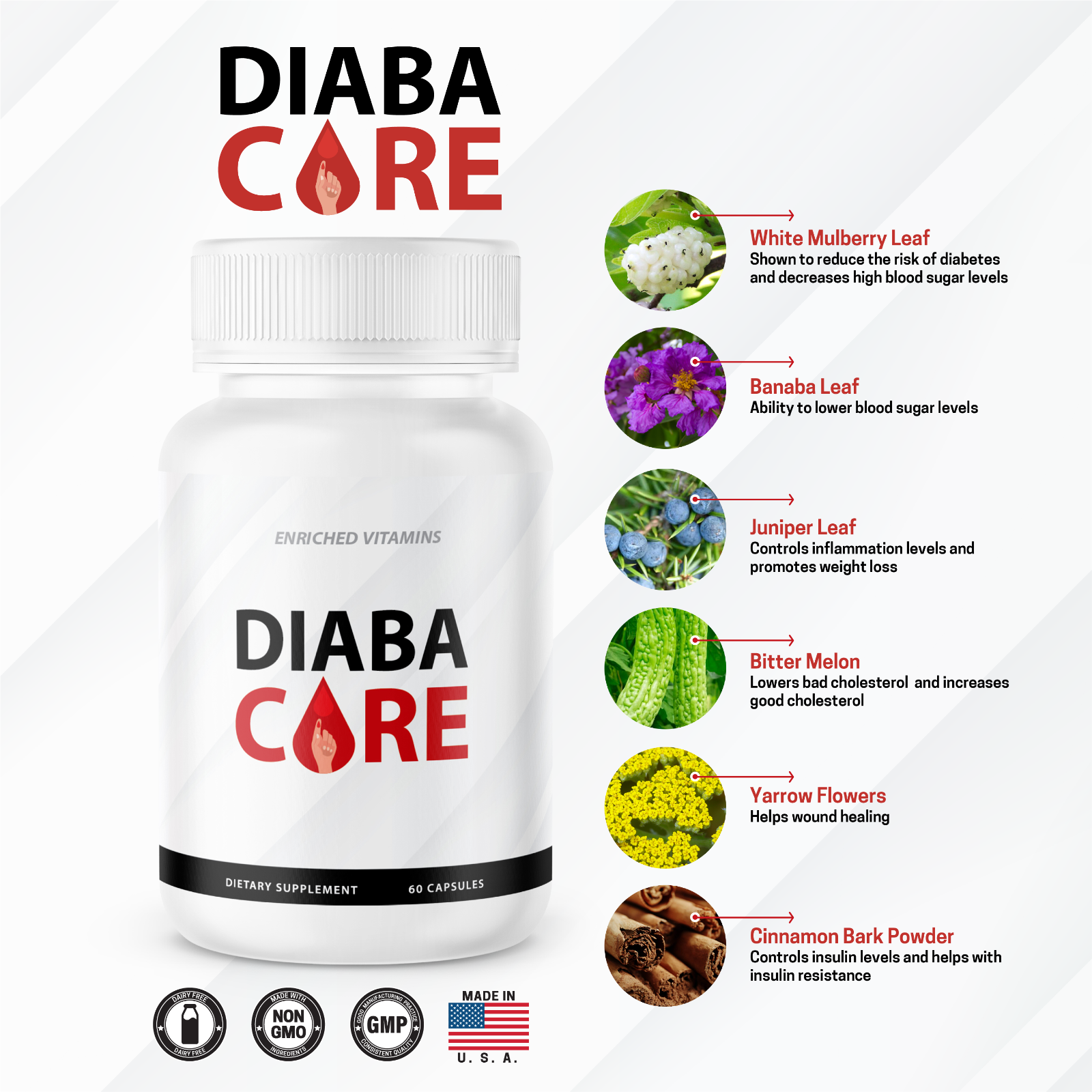 Diaba core Advanced Formula 120ct Supports Blood DIABCORE (2 BOTTLE ...
