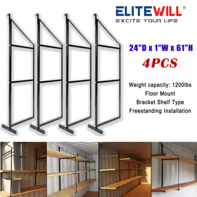 4PCS Cargo Shipping Container Shelving Shelf Brackets Powder Coated ...