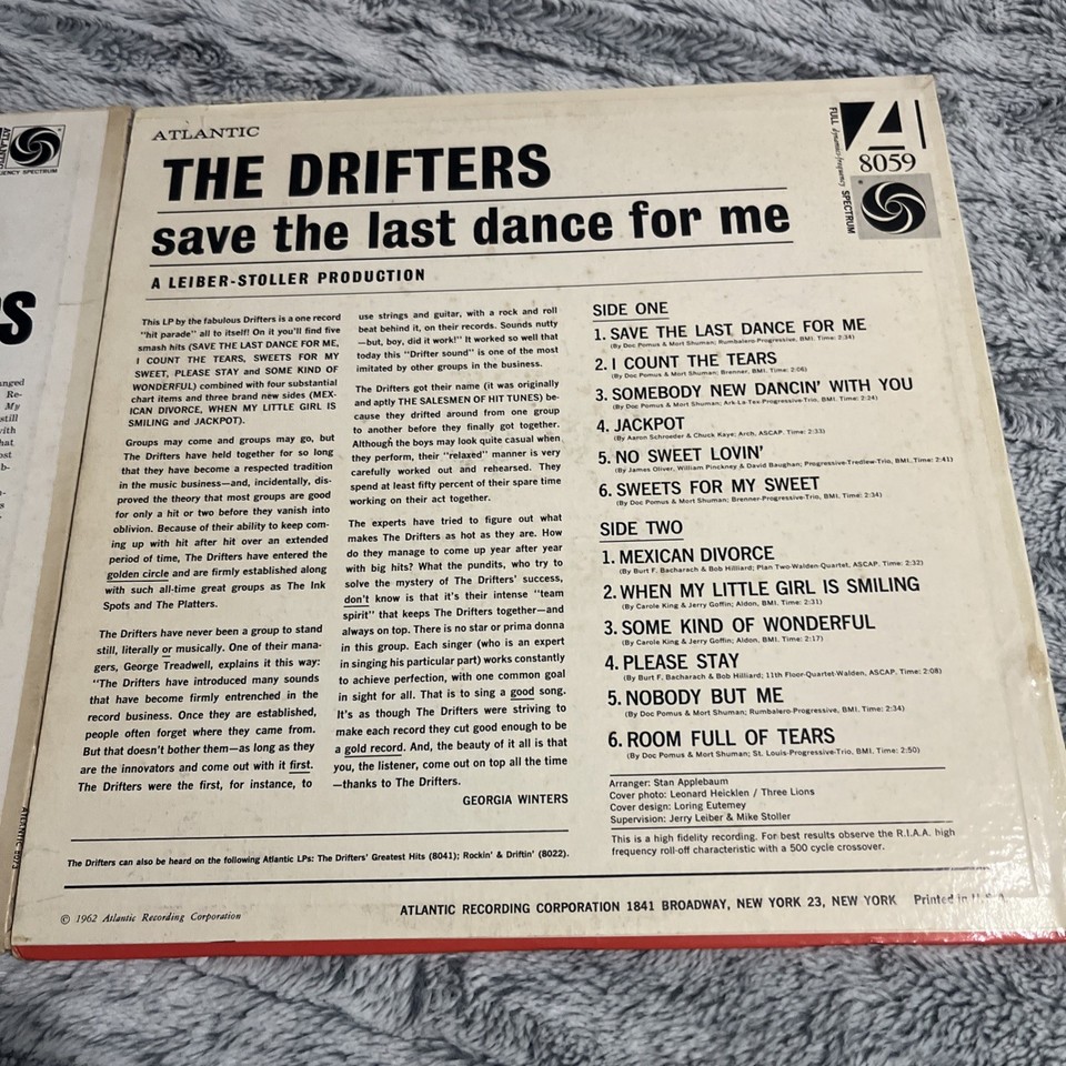 THE DRIFTERS - SAVE THE LAST DANCE FOR ME - ATLANTIC 8059 Up On The ...