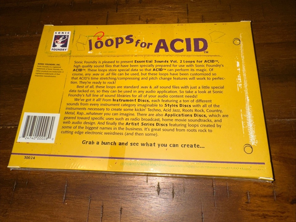 Sonic Foundry Loops for ACID | Essential Sounds Vol 2 |Brand New ...