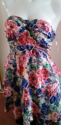 Promiscous women floral print evening dress, new, size 8 | eBay Australia