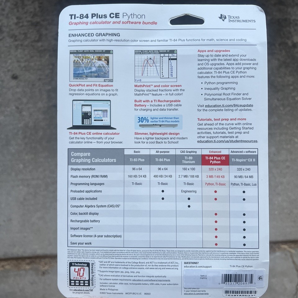 Texas Instruments TI-84 Plus CE Python Graphing Calculator Plus ...