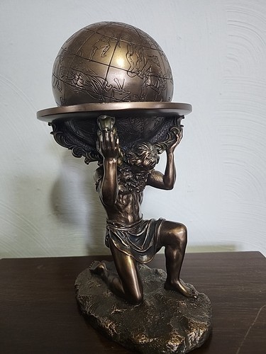 9 Inch Greek Titan Atlas Statue Cold Cast Resin Antique Bronze Finish ...