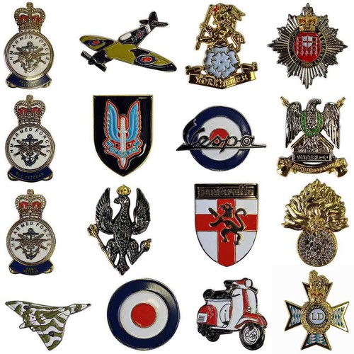 Lapel Pins Brooch Metal Enamel HM Armed Forces Veteran Vespa Scooter ...
