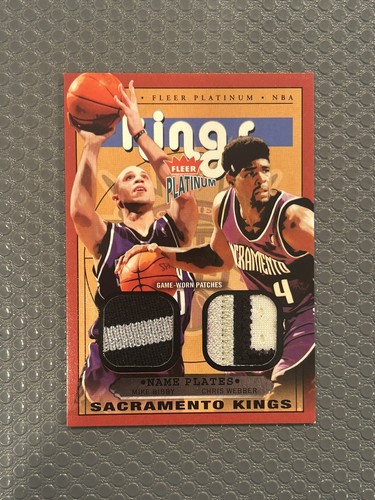 2003 Fleer Chris Webber - Mike Bibby DUAL PATCH 3 Color Game Used Kings ...