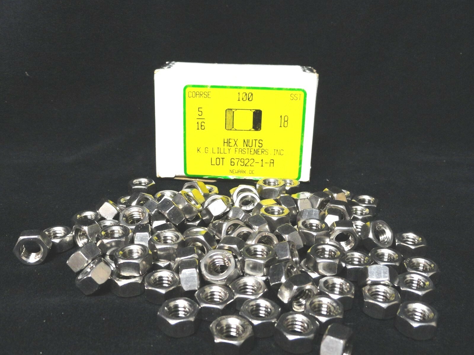 K.G. LILLY FASTENERS - HEX NUTS - LOT OF 100 - 5/16-18 - NEW IN THE BOX ...