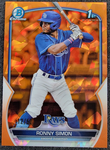 2023 Bowman Sapphire 1st Orange Refractor /50 Ronny Simon #BCP-112 Rays ...