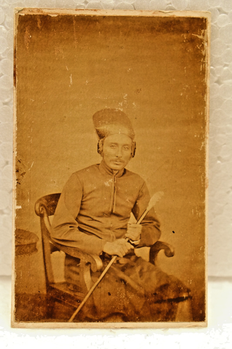 Antique 1864 Poona Season Photograph of Parsi Man with Cane Bombay ...