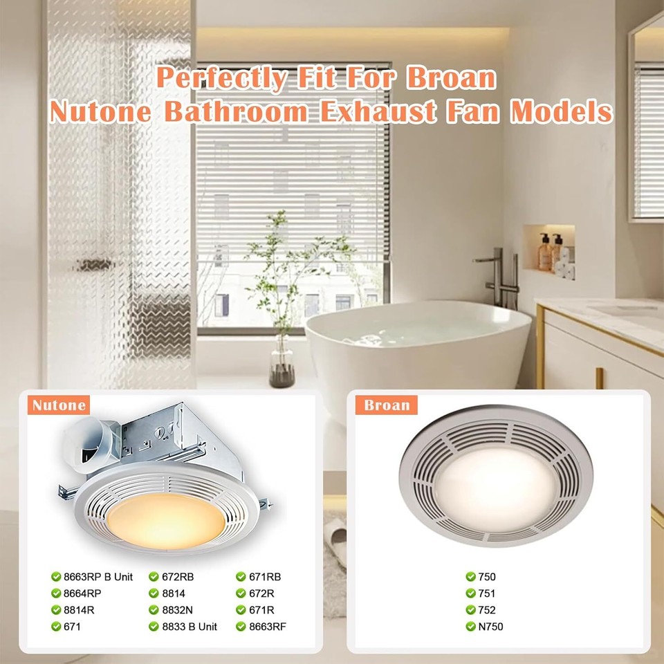 Bathroom Exhaust Fan Motor for Nutone 8663RP B Unit, 672RB, 671RB ...