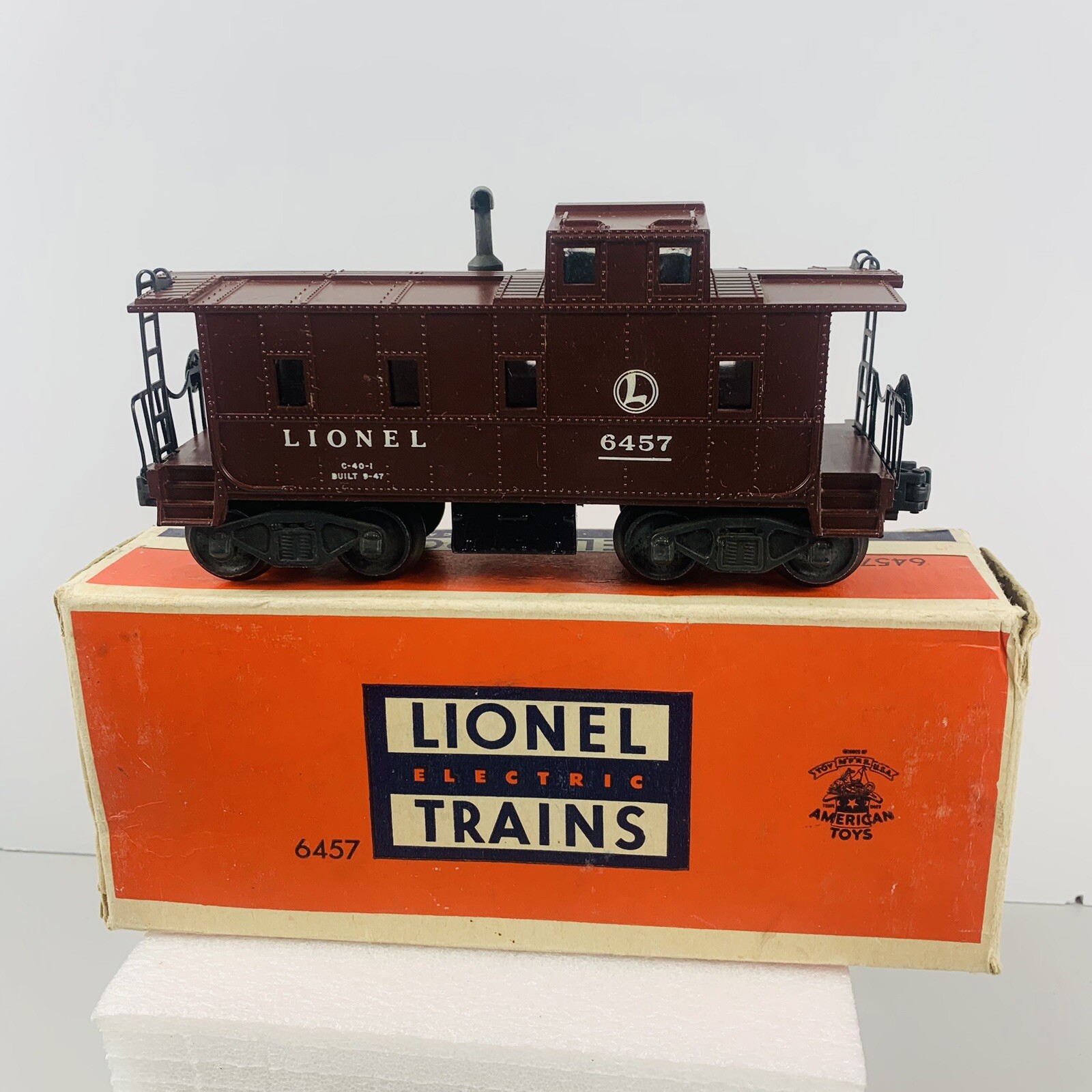 Lionel Train Caboose No. 6457 Brown Body Metal Chassis Original Box O ...