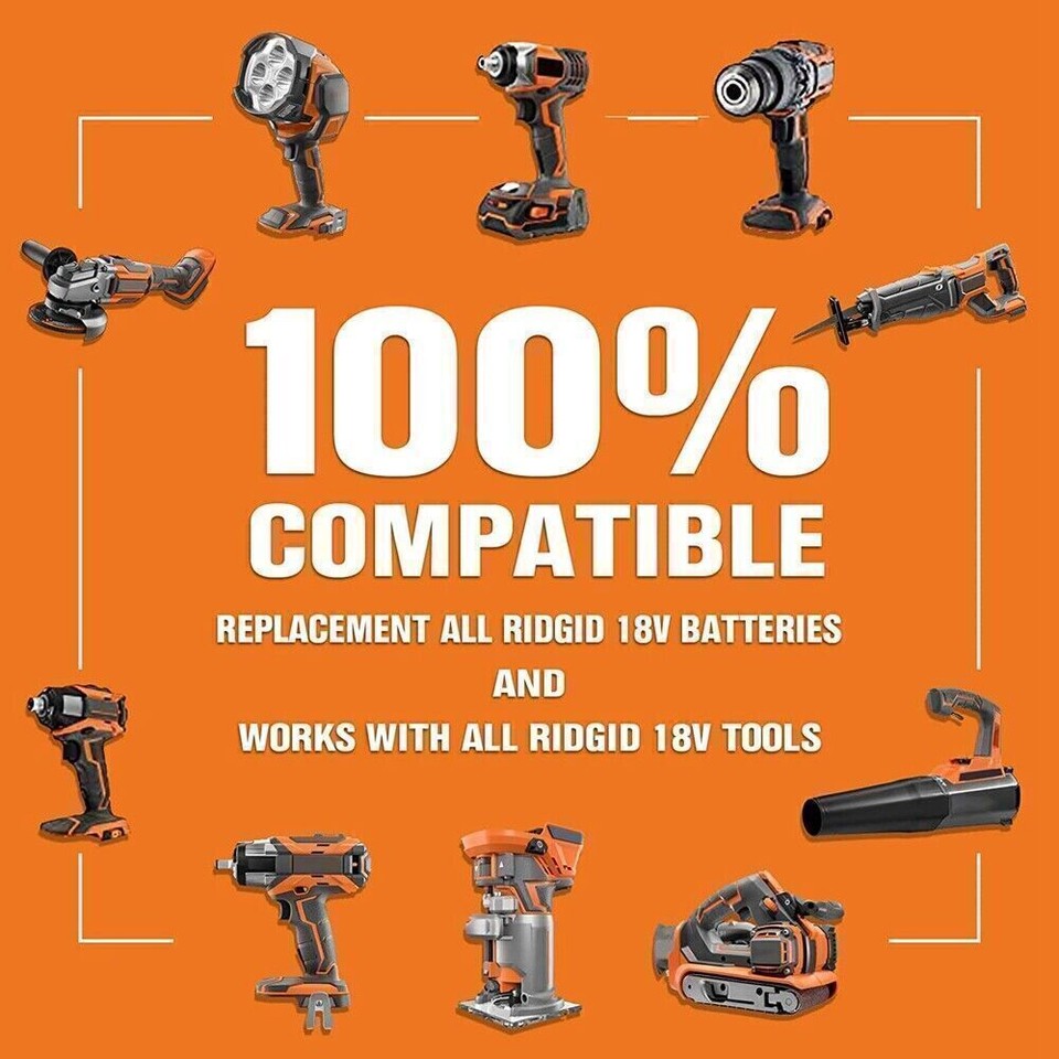 Pack Battery for Ridgid R840085 6Ah Lithium Battery Rigid 18V R840087 ...