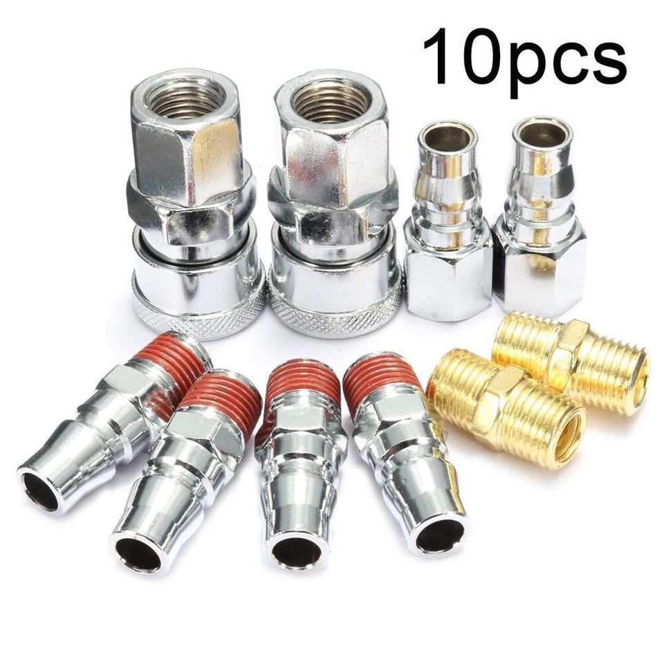 1/4'' Air Line Hose Compressor Fitting Connector Coupler Quick Release ...