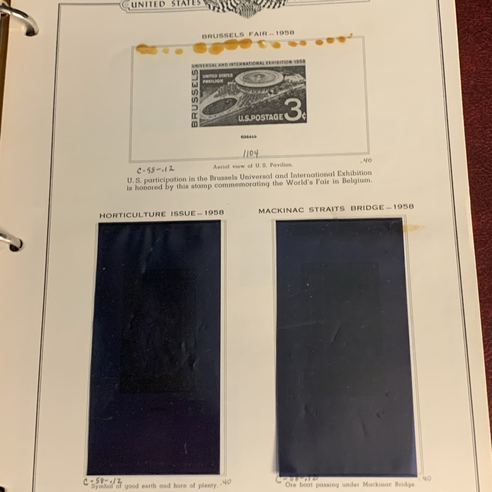 US Plate Blocks 1951-60 Binder Vol.III W Minkus Pages With Mounts Used ...