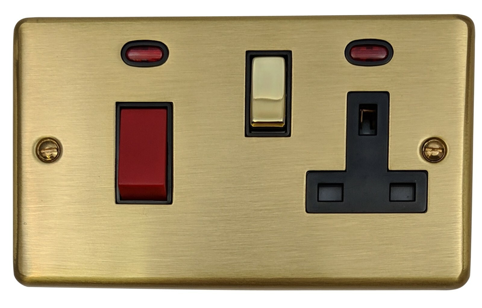 Brushed Satin Brass CSB3 Light Switches, Plug Sockets, Dimmers, Cooker ...