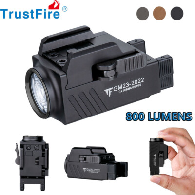 Trustfire Mini Tactical LED Gun Flashlight 800 Lumen Rail Mounted ...