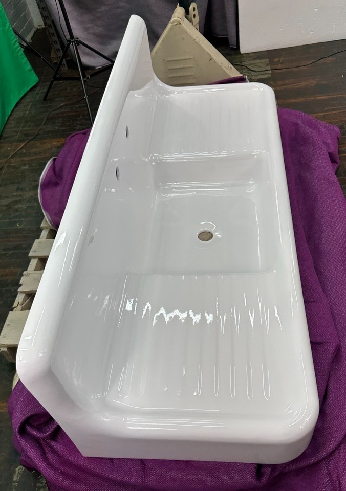 Kitchen Sink Wide Skirt Cast Iron Farm House Refinished victorian ...