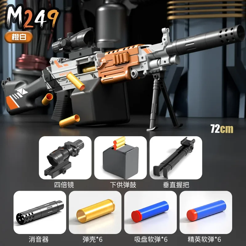 🔫 M249 Machine Gun Toy – Shell Eject Soft Bullet Blaster Rifle! | eBay