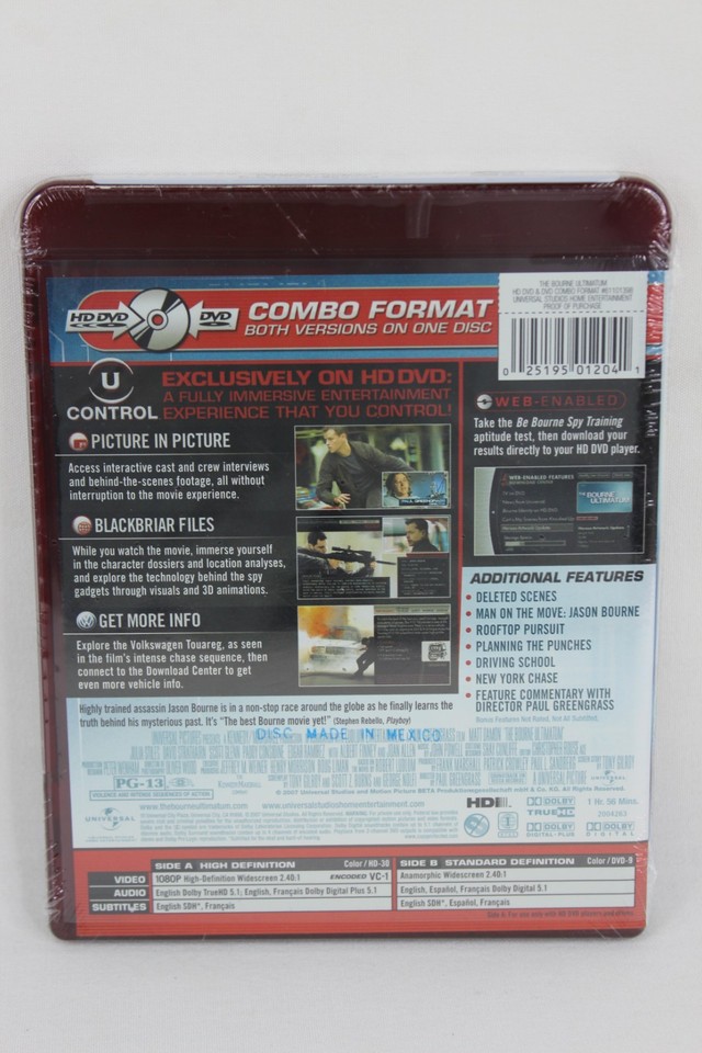 The Bourne Ultimatum HD DVD Matt Damon New & Sealed | eBay