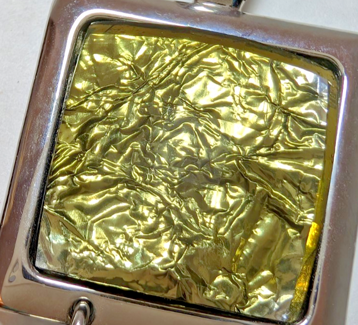 lia sophia FLUX Double Square Olive Green Foil Design Beveled Pendant ...