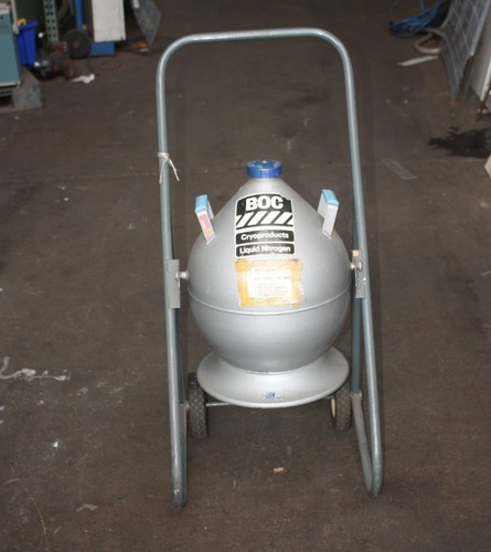 BOC Cryoproducts liquid nitrogen dewar canister vessel on trolley MSC25 ...